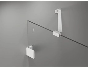 Mexen Lunar-B, výklopný sprchový kout levý 70 x 70 cm, 8mm čiré sklo, bílý profil, 832-070-070-20-00-L