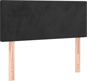 Box spring postel s matrací a LED černá 90x200 cm samet 3134263
