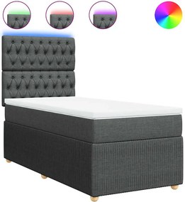Box spring postel s matrací tmavě šedá 80 x 200 cm textil 3294191