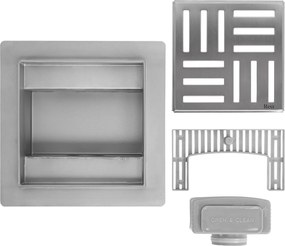 Rea, Odtokový žlab REA CROSS 120x120 Nickel Brush, REA-G6200