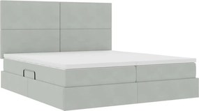 Postel s úložným prostorem Světle šedá 200 x 200 cm samet 3372239