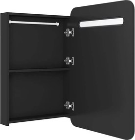 LED koupelnová skříňka se zrcadlem černá 60 x 11 x 80 cm 326503