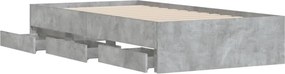 Rám postele se zásuvkami betonově šedý 75 x 190 cm kompozit 3207332