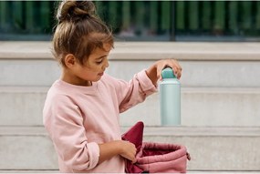 Světle modrá plastová dětská lahev 400 ml Forest Friends – Mepal