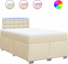 Box spring postel s matrací krémová 120x190 cm textil 3288146