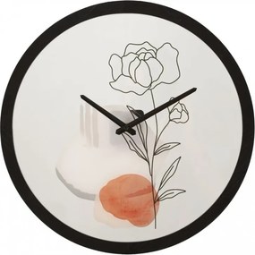 Nástěnné hodiny Flower A 40 cm černé