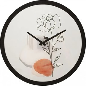 Nástěnné hodiny Flower A 40 cm černé