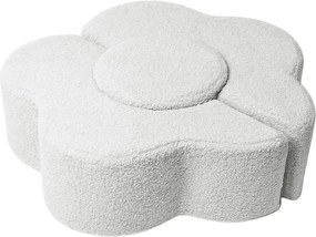 Bílé pěnové hřiště 3 ks z materiálu bouclé výška 27 cm 88x90 cm – Meowbaby