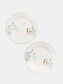 Sinsay - Talíře se zimním motivem 2 pack - bílá