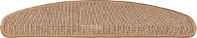 Schodové rohože 15 ks 65 x 21 x 4 cm světle hnědé, půlkulaté, velké 149859