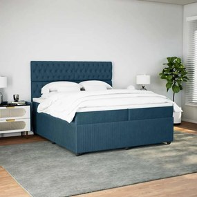 Box spring postel s matrací tmavě modrá 200x200 cm samet 3292440