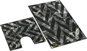 Bellatex koupelnové předložky 3D tisk sada 60x100, 60x50 cm Mramor černá