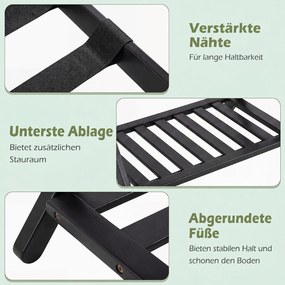 Costway Stojan na zavazadla bambusový skládací stojan na kufr – 68 × 43 × 57 cm