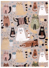 Hans Home | Dětský kusový koberec Fun Kittens Cats beige - 280x370