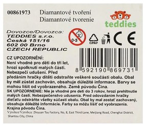 Teddies Kreativní sada diamantové malování Dinosaurus s nalepovacími diamanty v krabici 21x18x6cm