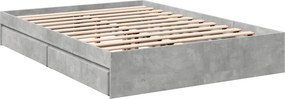 Rám postele se zásuvkami betonově šedý 120 x 200 cm kompozit 3280667
