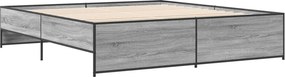 Rám postele šedý sonoma 200 x 200 cm kompozitní dřevo a kov 3279870