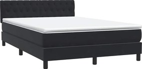 Box spring postel s matrací černá 160x210 cm samet 3316505
