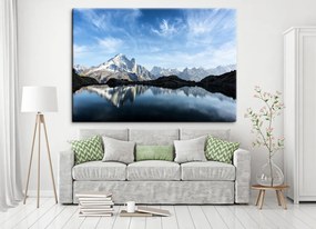 Malvis ® Obraz panorama Alp s jezerem Velikost: 90x60 cm