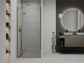 Mexen ROMA sprchové otevírací dveře ke sprchovému koutu 110 cm, čiré sklo/zlatá, 854-110-000-50-00