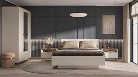 Postel s roštem, 160x200, kašmír/dub castello, EYCO Kondela 0000409925