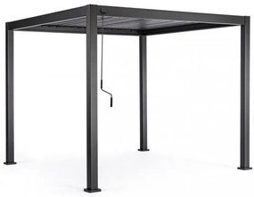 BIZZOTTO Antracitová hliníková pergola s uzavíracími lamelami OCEAN 3x3 m 0795771