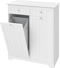 HOMCOM úzká volně stojící koupelnová skříňka s šuplíky a náklopným košem na prádlo koupelnová skříňka 78x38x90 cm bílá