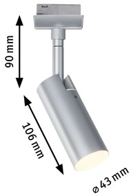 Paulmann 95590 Tubo, spot pro Urail system, 1x4W LED 3000K, tříkrokové stmívání, matný chrom