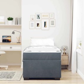 Rám postele s matrací Tmavě šedá 90 x 190 cm textil 3399261