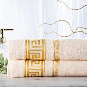 Sada 2 ks bambusových ručníků ROMA smetanová 50 x 100 cm