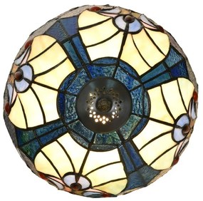 Stolní lampa Tiffany Berniss modrá – 25x40 cm