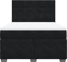Box spring postel s matrací černá 140x200 cm samet 3290932