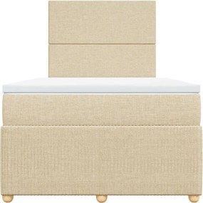 Box spring postel s matrací krémová 120x190 cm textil 3294293