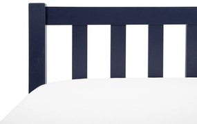 Dřevěná postel 180 x 200 cm tmavě modrá FLORAC Beliani