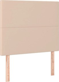 Box spring postel matrace a LED cappuccino 120x200cm umělá kůže 3135818