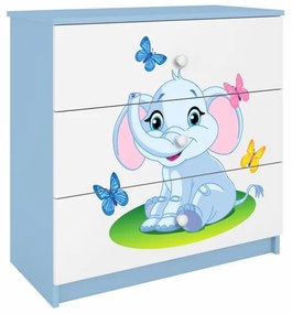 KOCOT KIDS Komoda - BABYDREAMS, matná bílá/modrá, různé motivy na výběr Motiv: safari