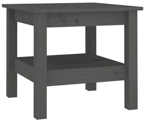 Konferenční stolek šedý 45 x 45 x 40 cm masivní borové dřevo - Default Title
