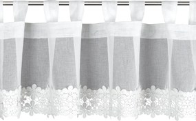 KRÁTKÁ ZÁCLONA NA POUTKÁCH KAJE 150X40 CM BÍLÁ