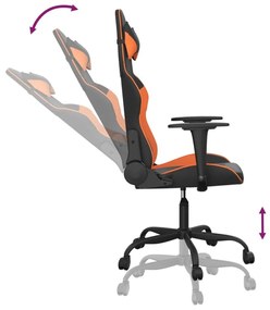 Petromila Masážní herní židle černá a oranžová umělá kůže