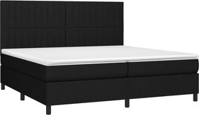 Box spring postel s matrací černá 200x200 cm textil 3141963