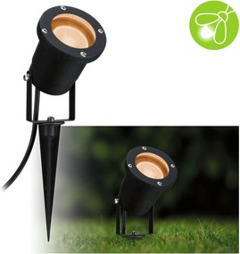 P 94731 LED bodové zahradní světlo zlaté světlo neláká hmyz IP65 kruhové 92mm 2200 - 2200K 4,3W 230V 38-38° černá kov - PAULMANN