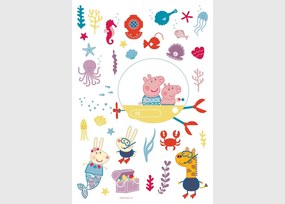 Dětská samolepka na zeď Prasátko Peppa Svět Pod Vodou | 42.5 x 65 cm | DDK1649