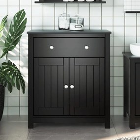Koupelnová skříňka BERG černá 69,5x34x80 cm masivní borovice - Default Title