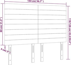 Čelo postele s LED taupe 144x5x118/128 cm textil 3122566