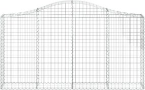 Klenuté gabionové koše 9 ks 200x30x100/120cm pozinkované železo 3145437