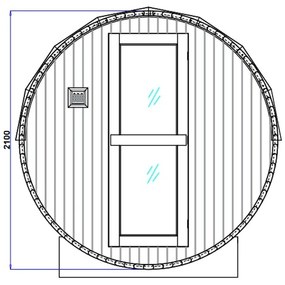 BPS-koupelny Finská zahradní sudová sauna panoramatická  210x240, 4-6 osob