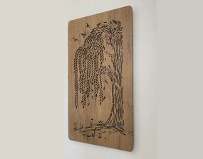 Li-Go "Vrba" světelný obraz 230V 55x100 cm provedení povrchu: dub světlý