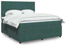 Box spring postel s matrací tmavě zelená 180x200 cm samet 3294709