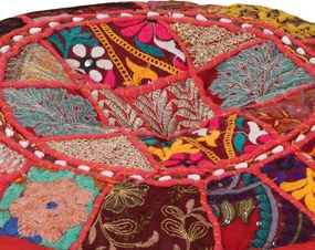 vidaXL Sedací puf patchwork kulatý bavlna ruční výroba 40x20 cm [246571] Barva: Růžová
