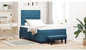 Postel s boxspringem s čelo Tmavě moddrá 200 x 120 cm samet 3344442